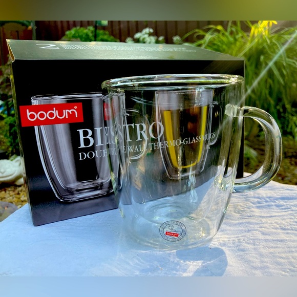 Bodum | Kitchen | Bodum Bistro Double Wall Thermoglass Mugs Nib | Poshmark